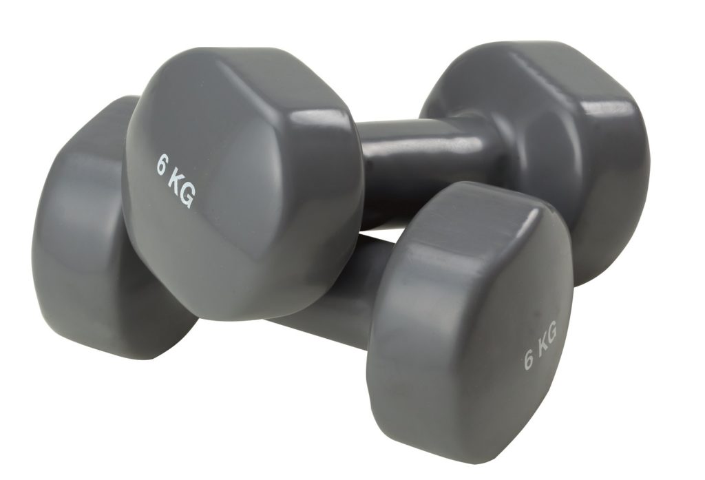 Vinyl Hantel 6 kg grau – Thomas Bahn Sportgeräte Direktvertrieb